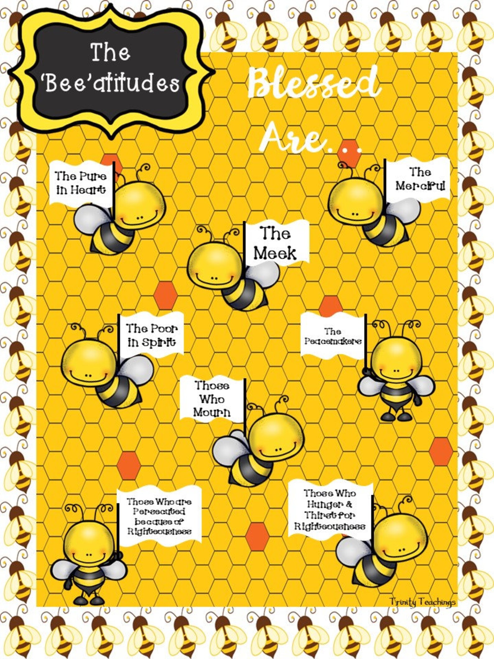 Bee Atitudes Learning Packet. Bee Themed Beatitudes . Activities and ...