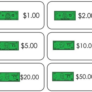 Printable Money Flashcards. Preschool Thru Third Grade Educational Math ...