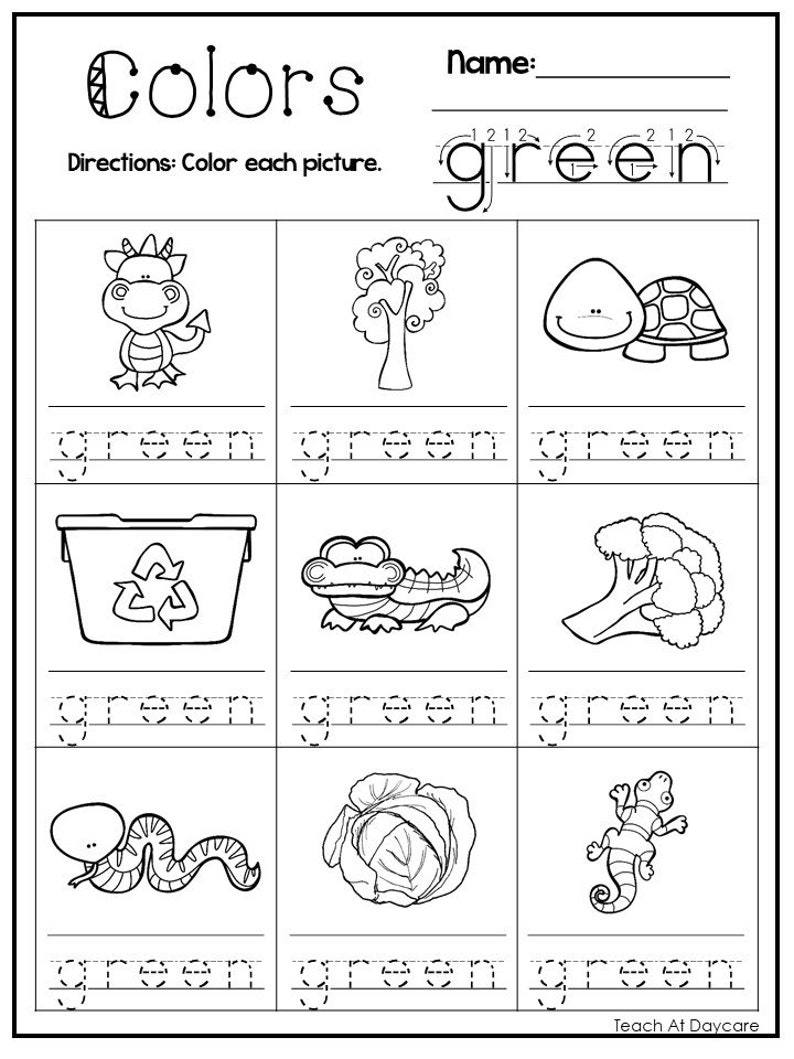 11 Color the Picture and Trace the Color Words Worksheets. - Etsy Canada