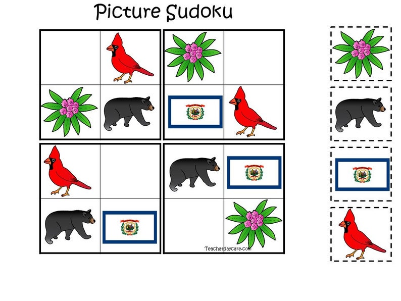 30 West Virginia State Symbols Themed Learning Games Download. - Etsy