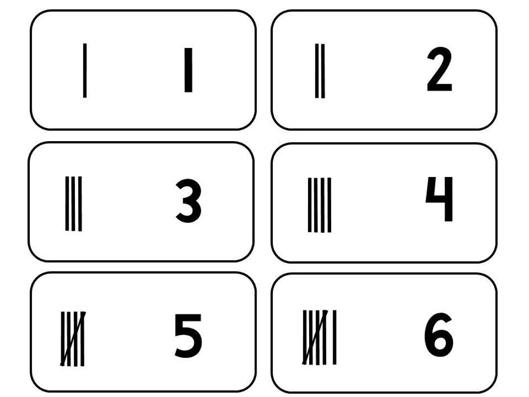 20 Printable Tally Marks Flashcards. Preschool-3rd Grade Mental Math ...