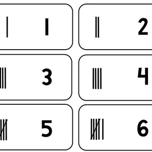 20 Printable Tally Marks Flashcards. Preschool-3rd Grade Mental Math ...
