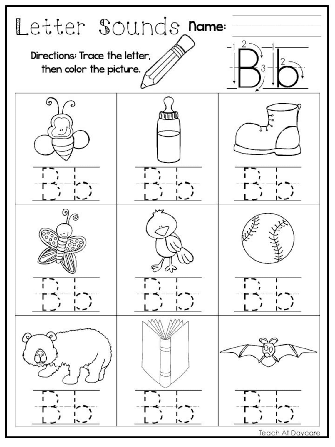 24 Printable Alphabet Letter Sounds Worksheets. Preschool-KDG | Etsy