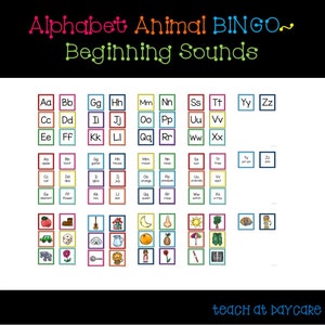 Alphabet Phonics Bingo Game and Worksheets. Color & Black and White ...