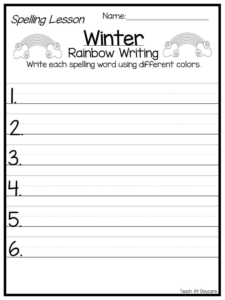 Kindergarten Winter Themed Words Homeschool Single Week Spelling ...