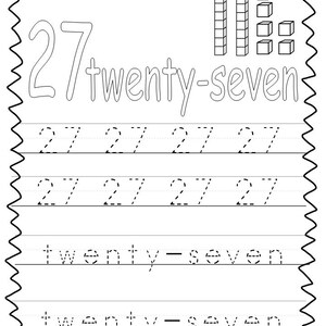 10 Printable Numbers 21-30 Tracing Worksheets. Preschool-kindergarten ...