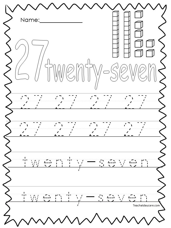 10 Printable Numbers 21-30 Tracing Worksheets. | Etsy