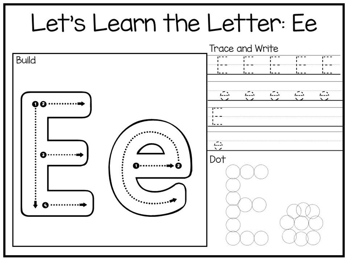 Let's Learn the Letters-build Trace and Write and Dot - Etsy