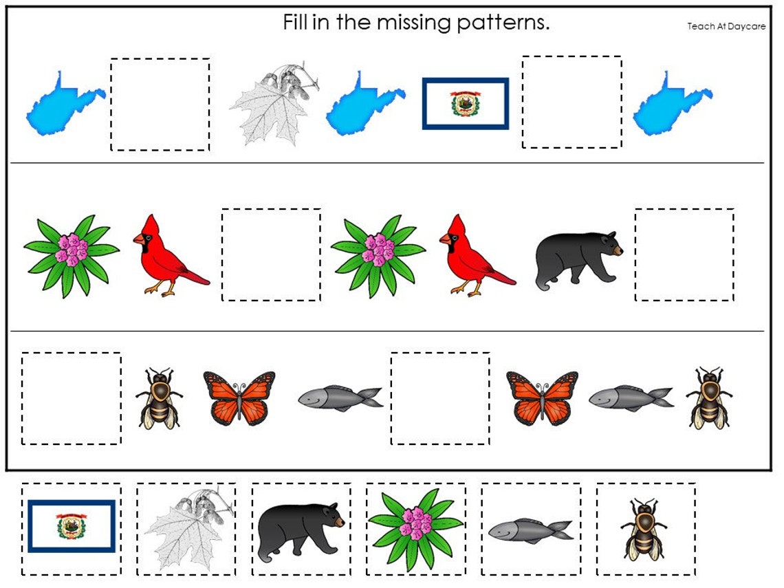 30 West Virginia State Symbols Themed Learning Games Download. - Etsy