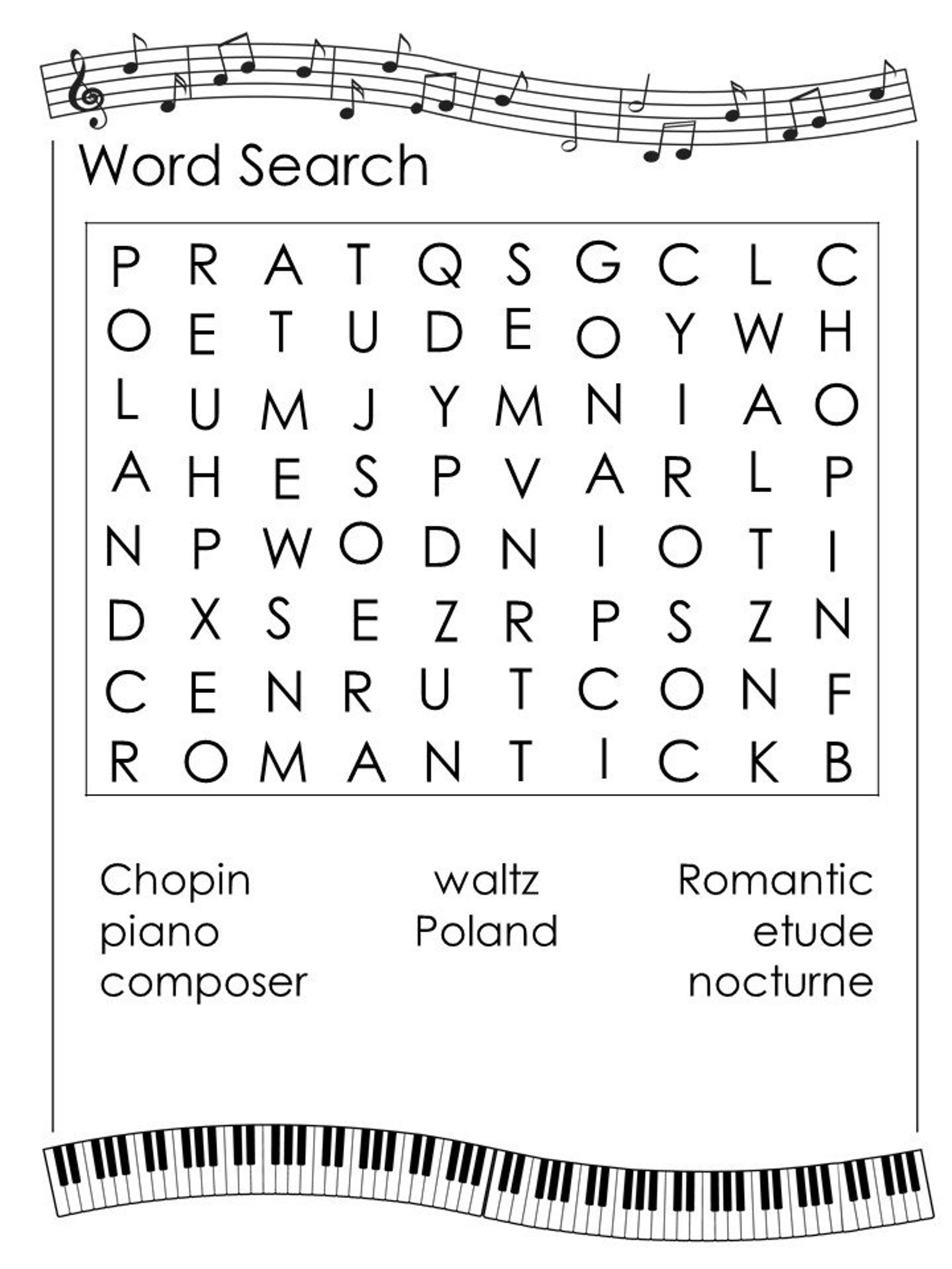 Frédéric Chopin Great Composer Unit. Music Appreciation. | Etsy