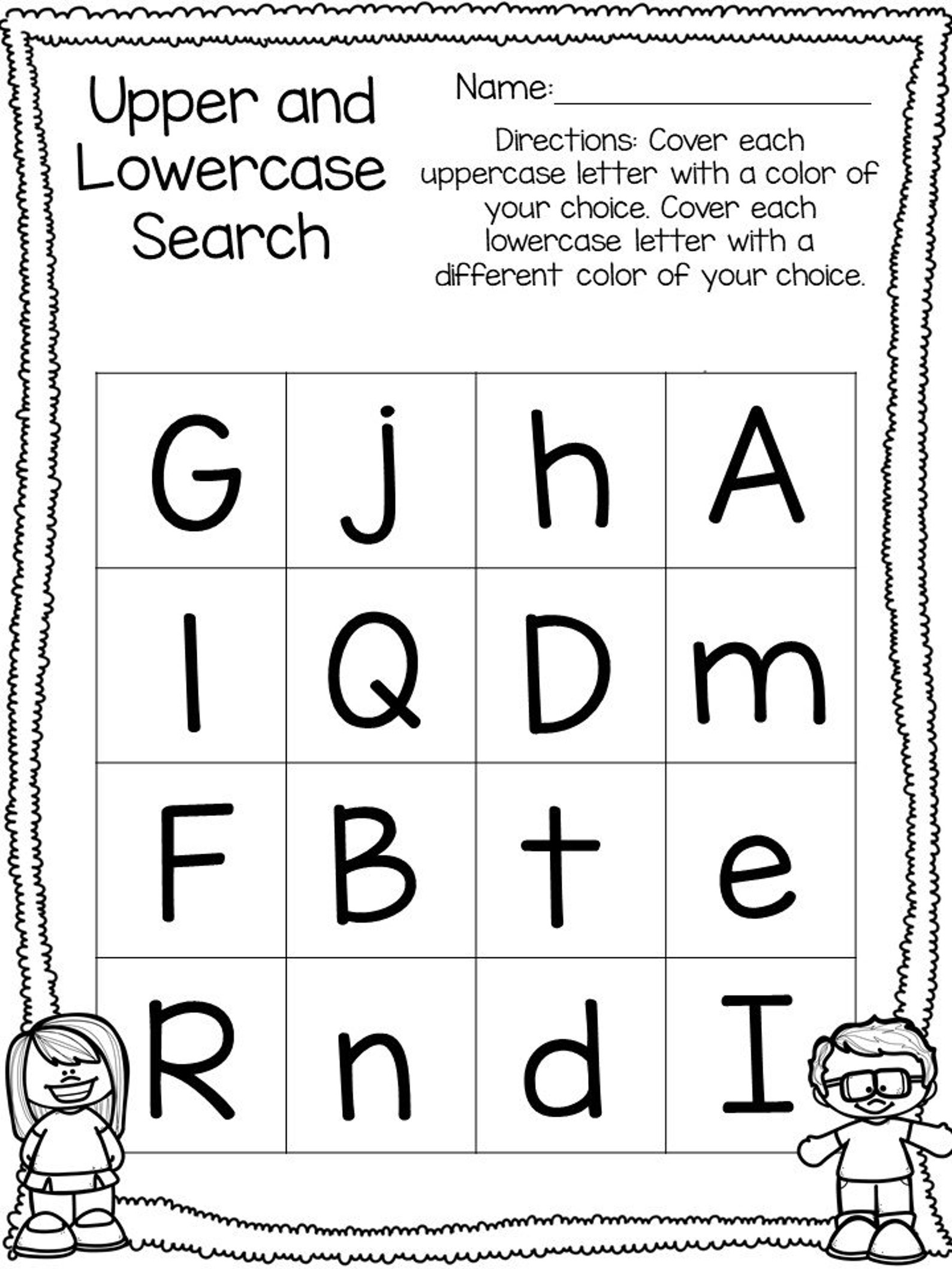 20 Printable Upper and Lowercase Letter Search Work Mats/worksheets ...