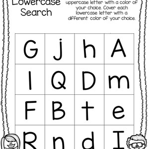 20 Printable Upper and Lowercase Letter Search Work Mats/worksheets ...