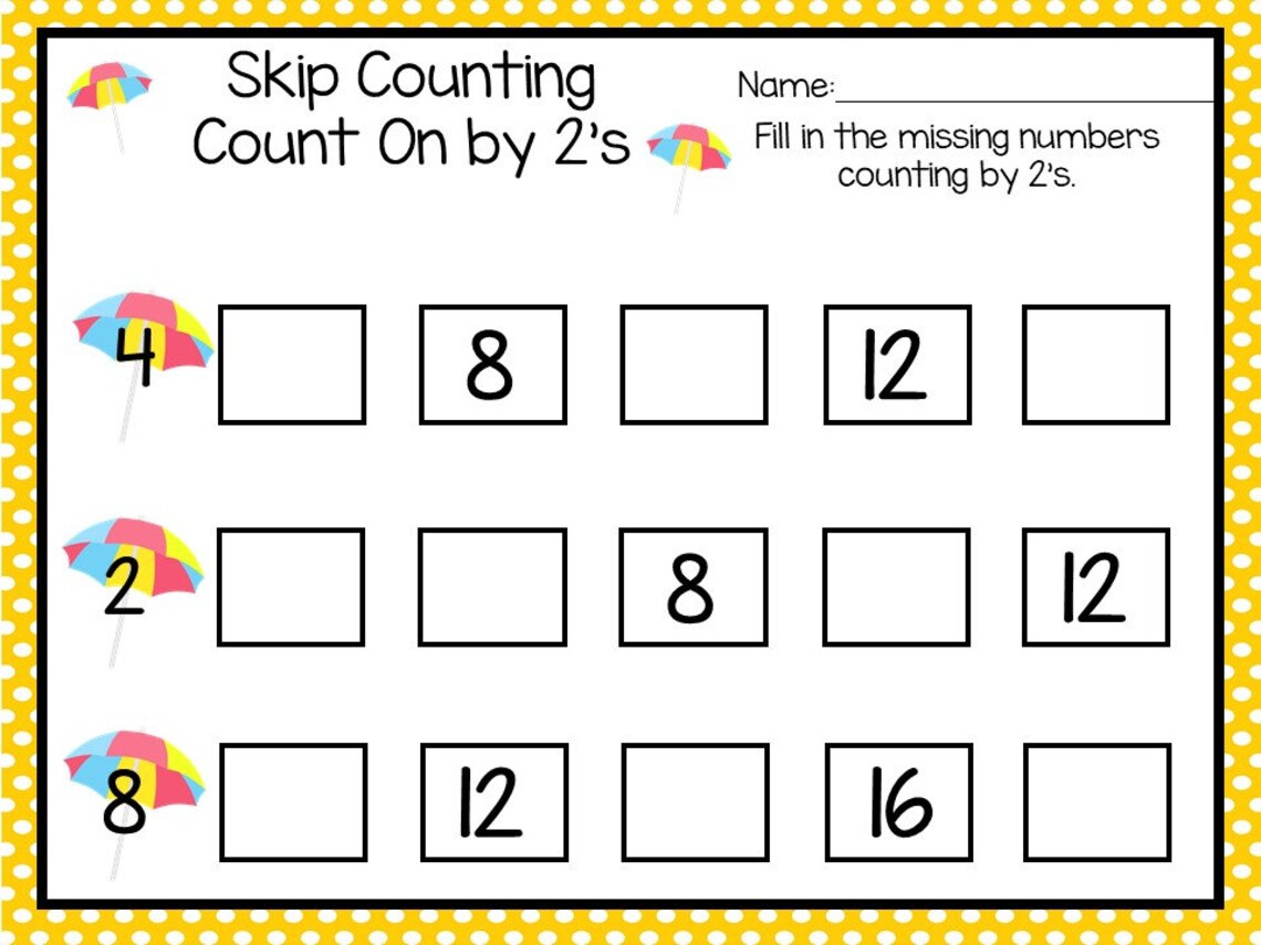 40 Printable Summer Themed Skip Counting Worksheets/work Mats. - Etsy