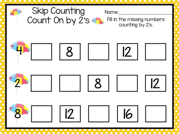 40 Printable Summer Themed Skip Counting Worksheets/work Mats. - Etsy