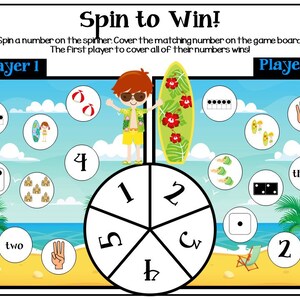 10 Printable Beach Themed Kindergarten Math Center Games and Activities ...