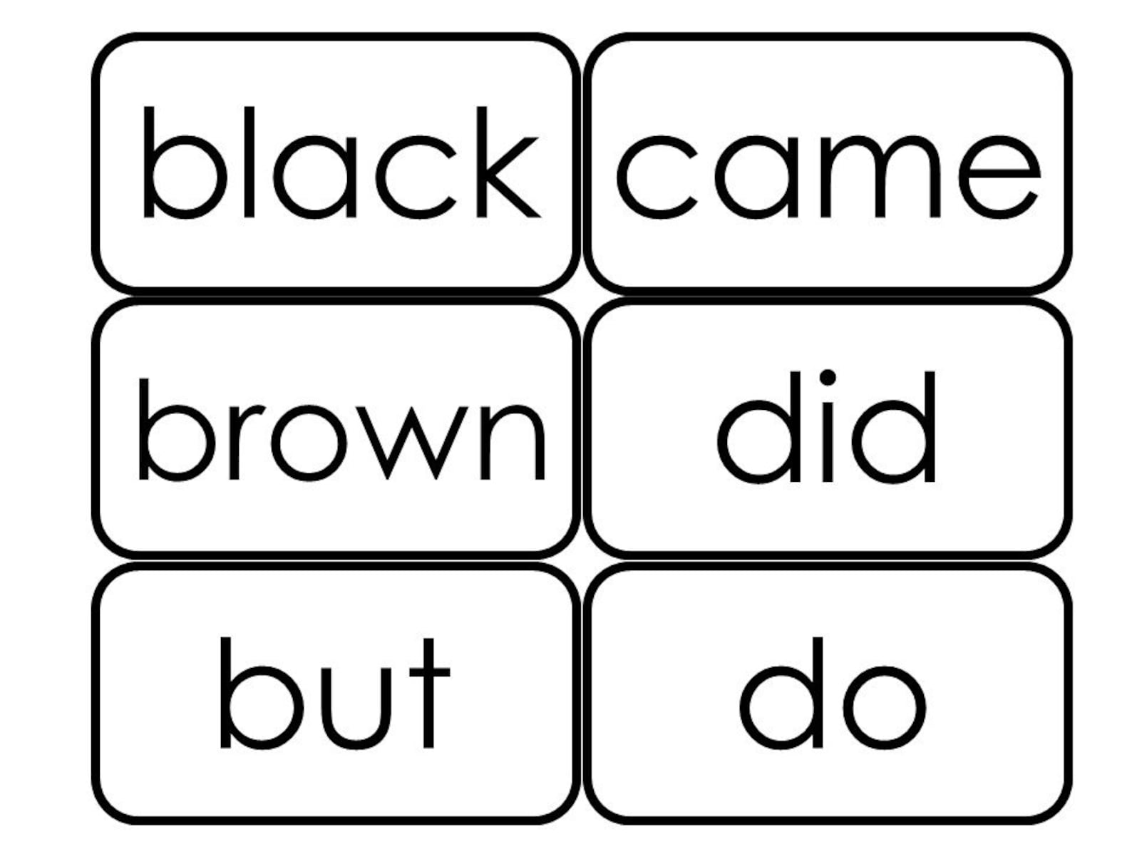 52 Printable Dolch Primer Sight Word Flashcards. Kindergarten Sight ...