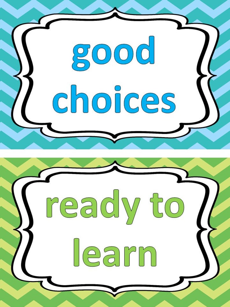 Chevron Behavior Clip Chart Cards | Classroom Management (printable) - Etsy