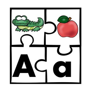 26 Alphabet Phonics Puzzles. Letters A-Z. 8 Color, 8 Black and White ...