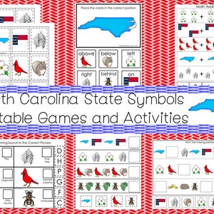 30 North Carolina State Symbols Themed Learning Games Download. ZIP ...