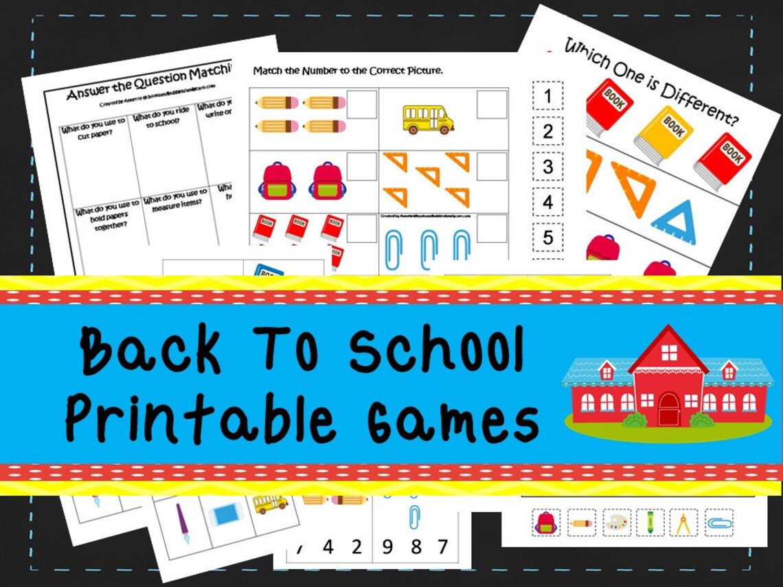 30 Back To School Games Download. Games and Activities in PDF | Etsy