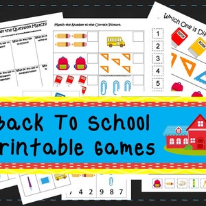 30 Back to School Games Download. Games and Activities in PDF Files. - Etsy