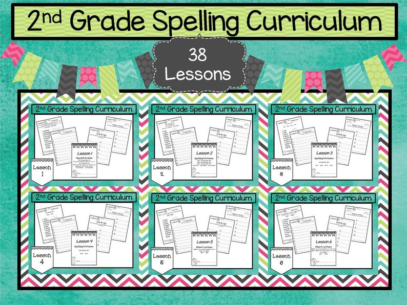 2nd Grade Spelling Curriculum Unit. 38 Weekly Lessons. Prints - Etsy