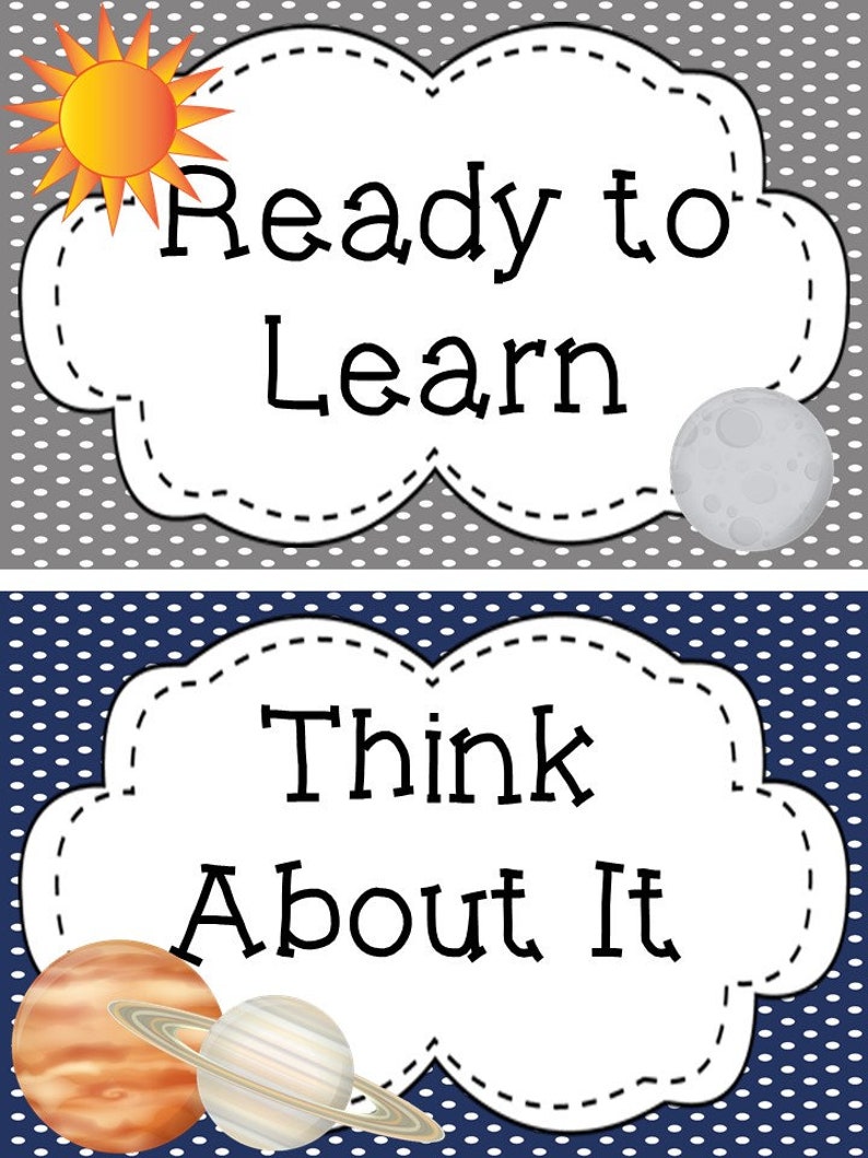 5 Printable Solar System Theme Preschool Behavior Clip Chart - Etsy