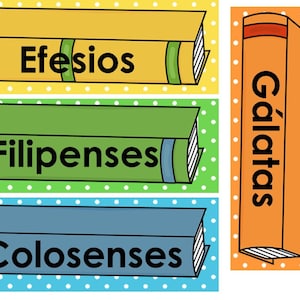 Printable Spanish Bible Book of the Week Classroom Bulletin Board Set ...