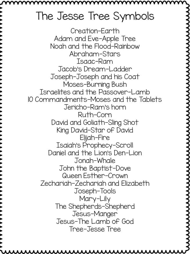 The Jesse Tree Printable Activities. Children's Bible | Etsy