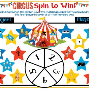 10 Printable Circus Themed Kindergarten Math Center Games and ...