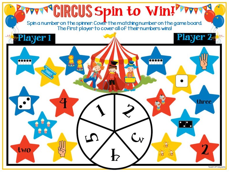 10 Printable Circus Themed Kindergarten Math Center Games and ...