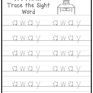 40 Printable Dolch Pre-primer Trace the Sight Word Worksheets ...