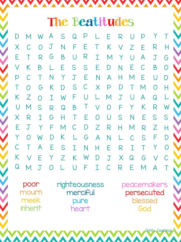 The Beatitudes Learning Packet. Activities and Worksheets. Color and ...