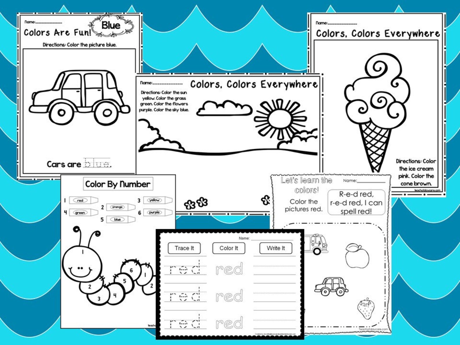 250 Preschool Learn Our Colors Worksheets Download. - Etsy
