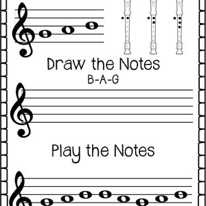 11 B, A, G, Recorder Worksheets. Music Appreciation and Composition ...