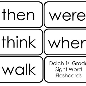 41 Printable Dolch 1st Grade Sight Word Flashcards. - Etsy