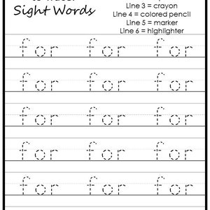 6 Ways to Trace Dolch Pre-primer Sight Words Worksheets. 40 Printable ...
