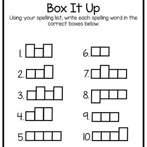 Fry First Hundred Words 31-40 Single Week Spelling Unit. Trace, Box ...