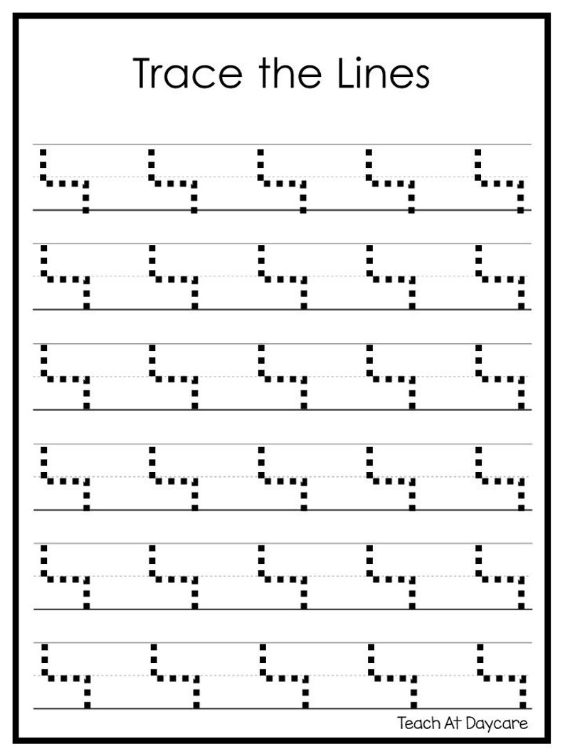 16 Printable Beginning Tracing Trace the Lines Worksheets. - Etsy