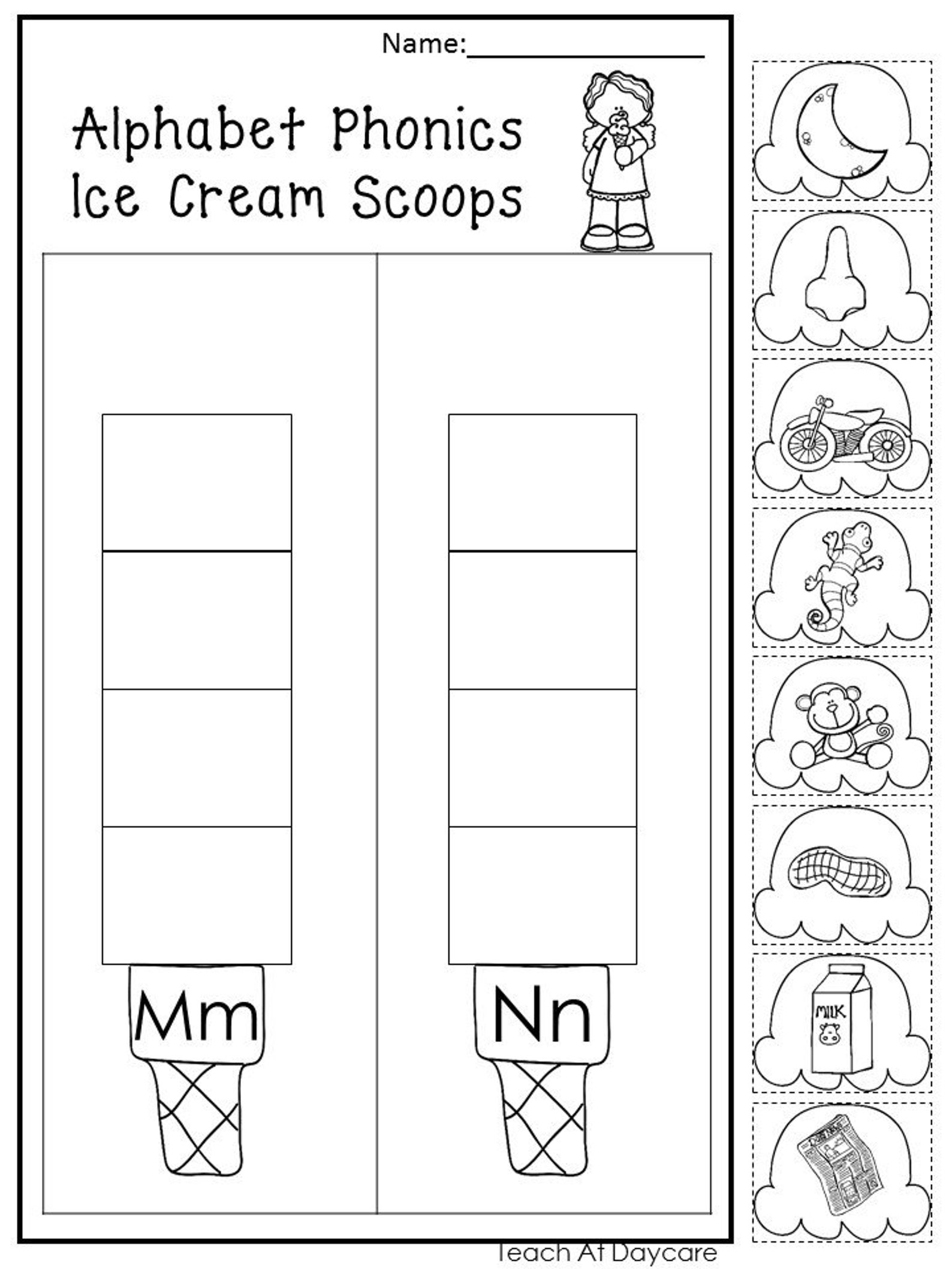 13 Printable Alphabet Ice Cream Scoops Worksheets. Preschool-kdg ...