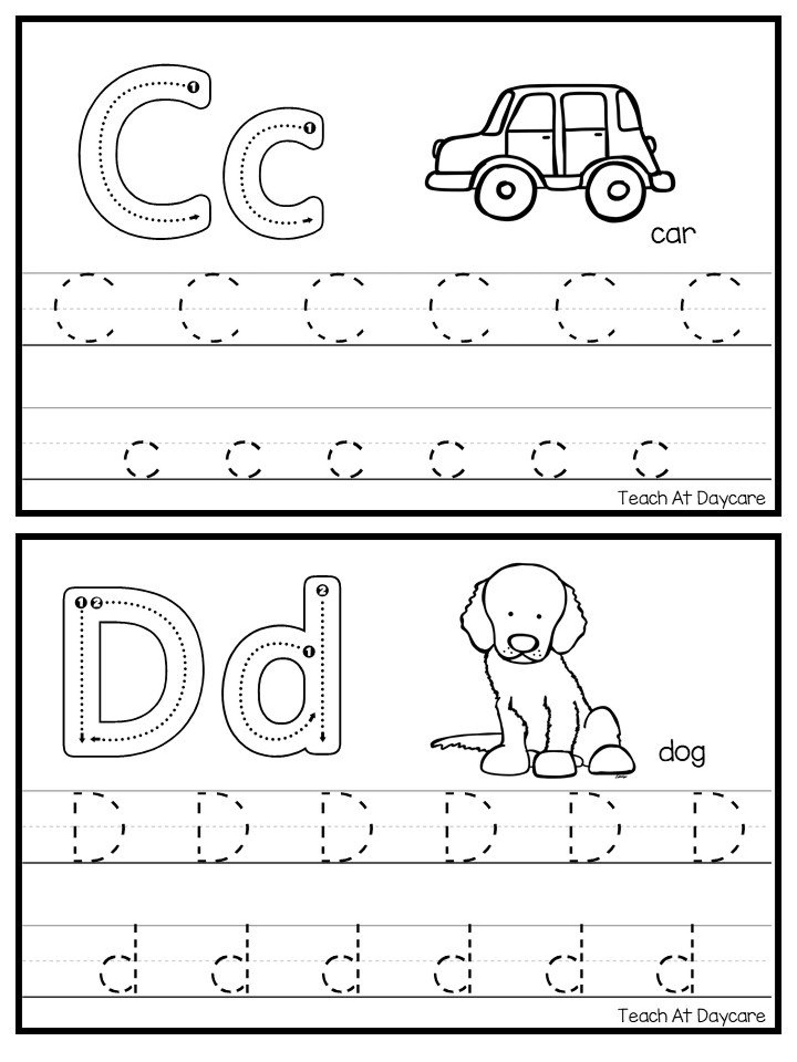 26 ABC Phonics Tracing Cards. Preschool Kindergarten Handwriting and ...