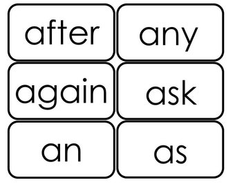 52 Printable Dolch Primer Sight Word Flashcards. Kindergarten | Etsy Canada