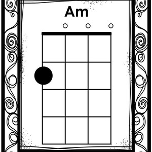 25 Black and White Swirl Ukulele Chord Wall Charts. Music Composition ...