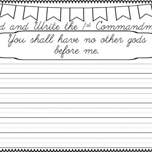 10 Commandments Tracing and Handwriting Worksheets. Preschool-5th Grade ...