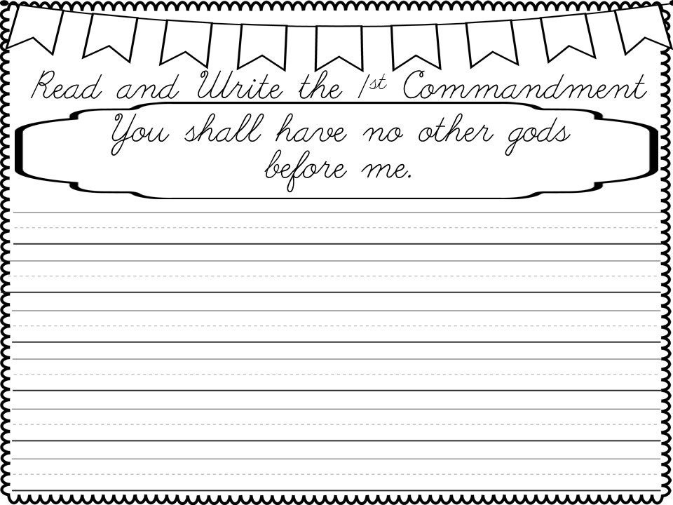 10 Commandments Tracing and Handwriting Worksheets. | Etsy Singapore