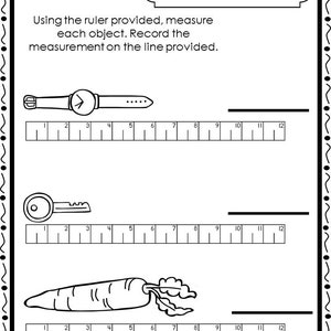 10 Printable Measuring With a Ruler Worksheets. Preschool-1st Grade ...