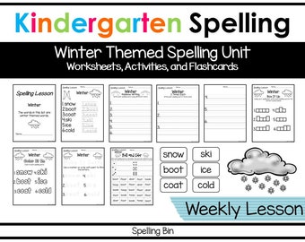 First Grade Winter Themed Words Spelling Activity. | Etsy