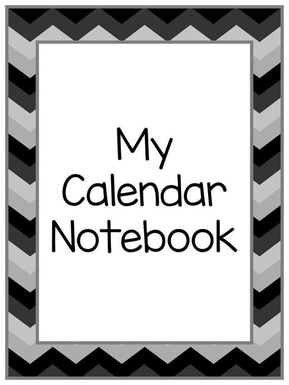 Black and Gray Chevron Homeschool Daily Calendar Notebook. | Etsy