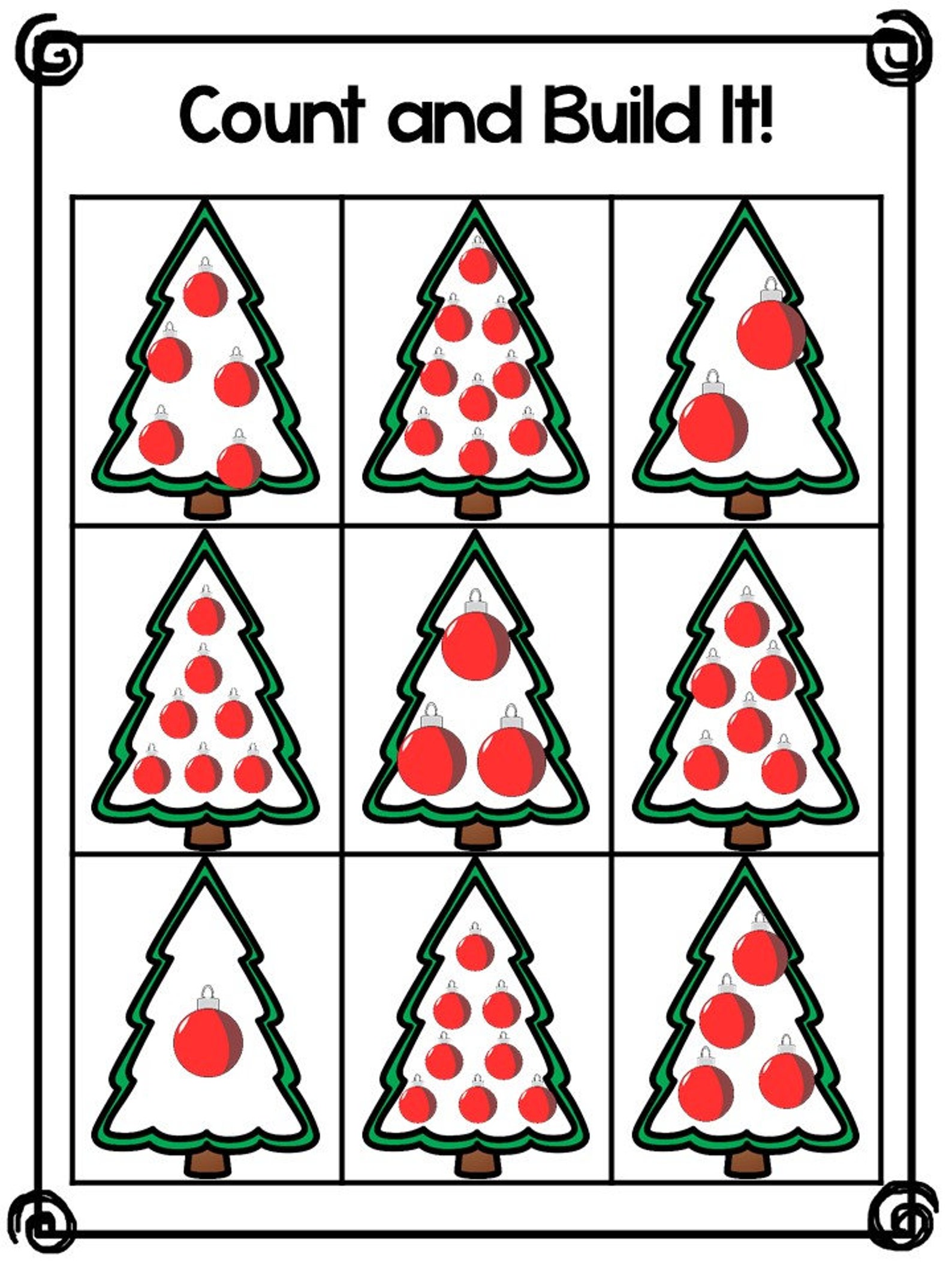 20 Printable Count and Build Worksheets/work Mats. 10 Colored - Etsy