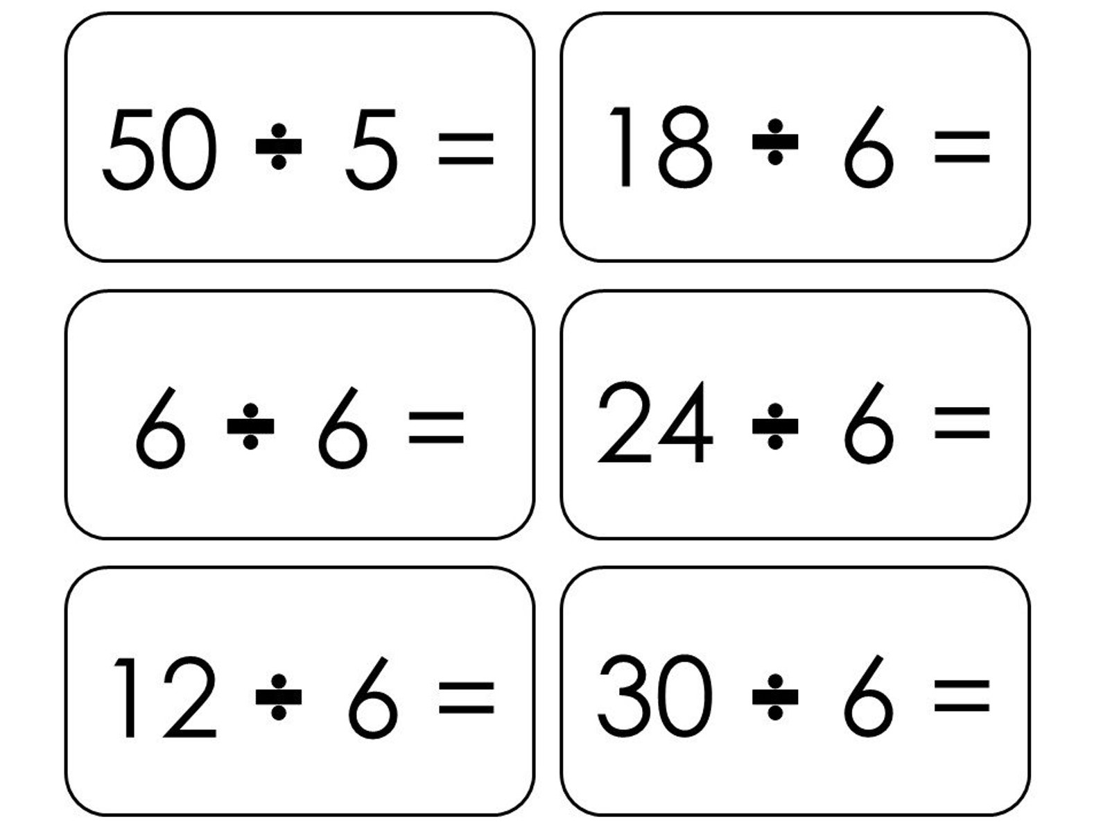 158 Printable Division Flashcards. Numbers 0-12. 1st Grade Thru 5th ...